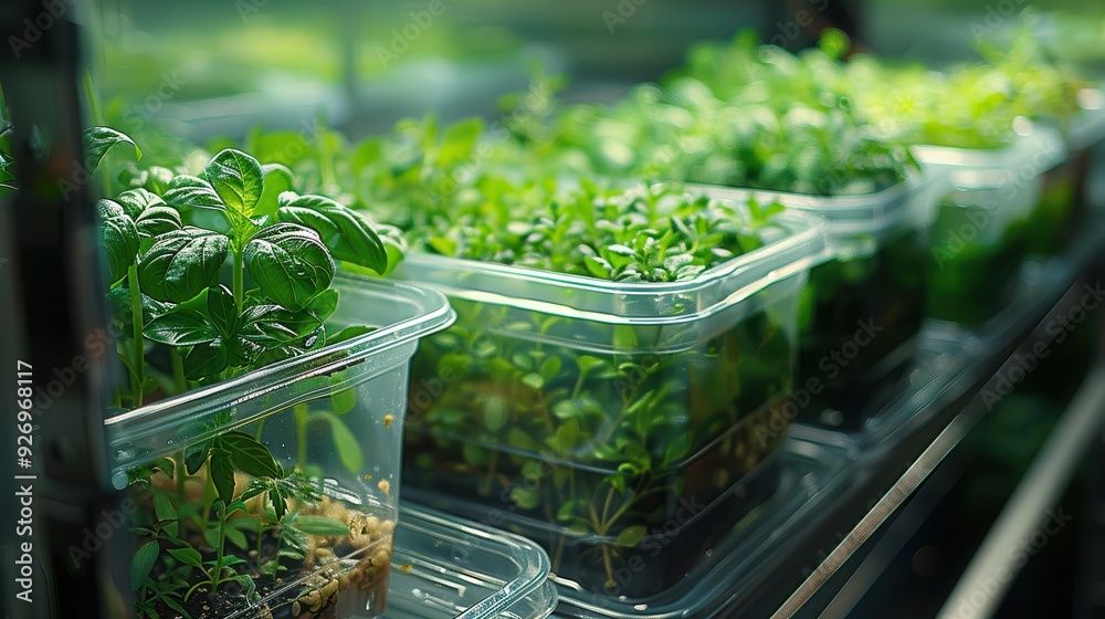 Modern Hydroponic Herb Garden in Deep Water Culture (DWC) Containers ...