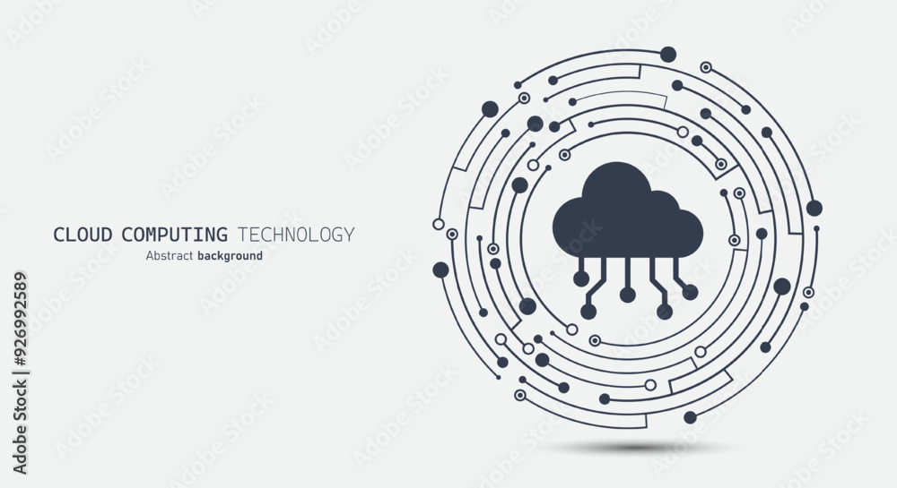 Cloud with circuit icon on circuit board. Cloud computing technology ...