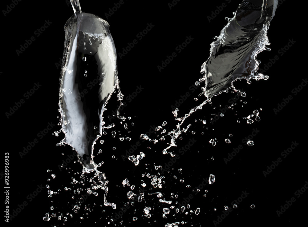 Pouring Water on pants object to create shape form splash fluttering in ...