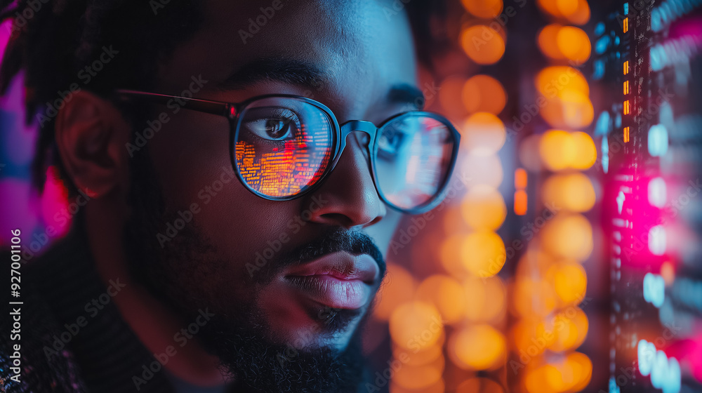 Man using AI software on a laptop to generate images, showcasing a ...