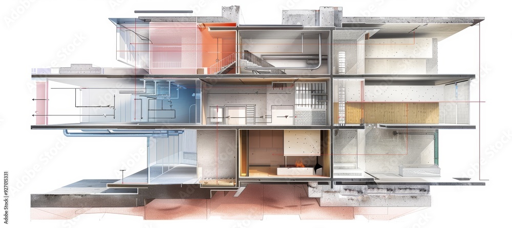 Detailed Architectural Diagram of Building Heat Preservation Materials ...