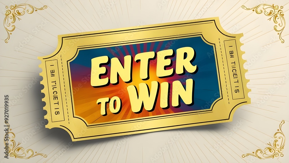 A vintage-inspired raffle ticket with a bold, cursive font reading ...