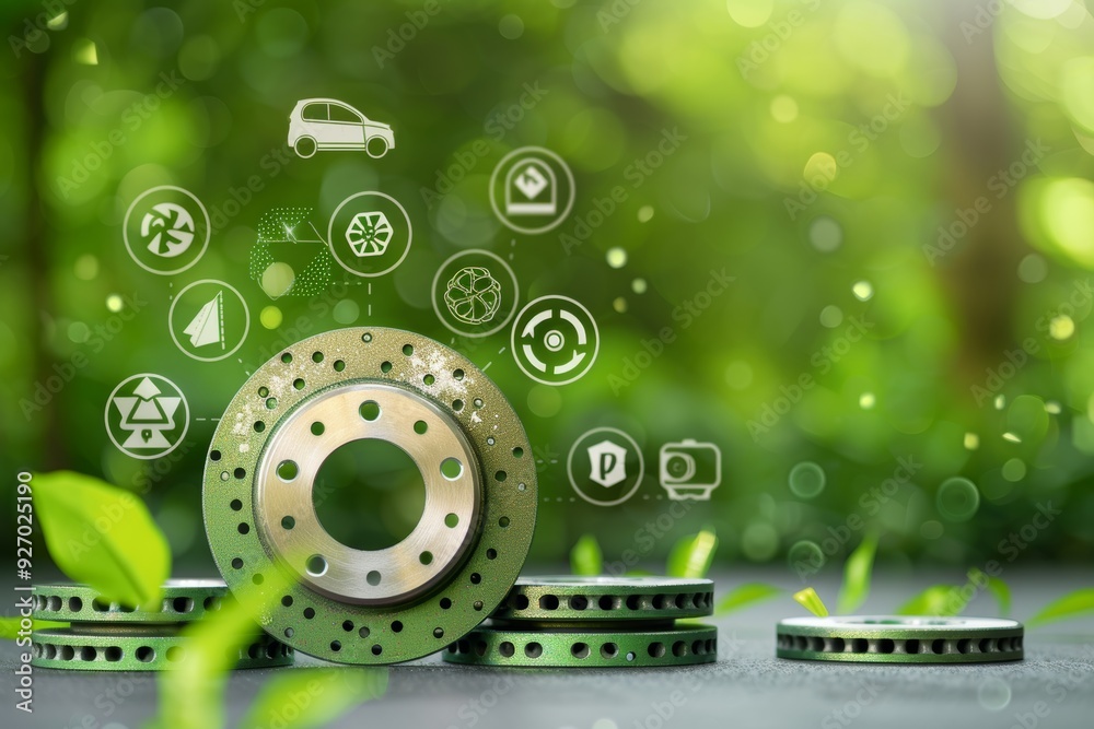 Sustainable Auto Parts Display Featuring Recycled Brake Pads and Eco ...