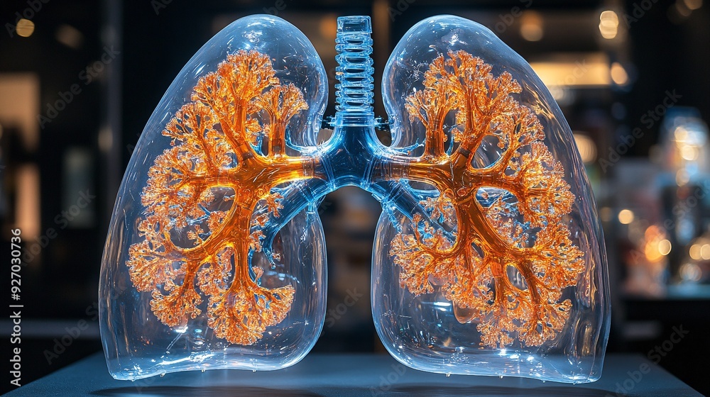 3D Human Lungs with Ventilator Support: A detailed model showing how ...