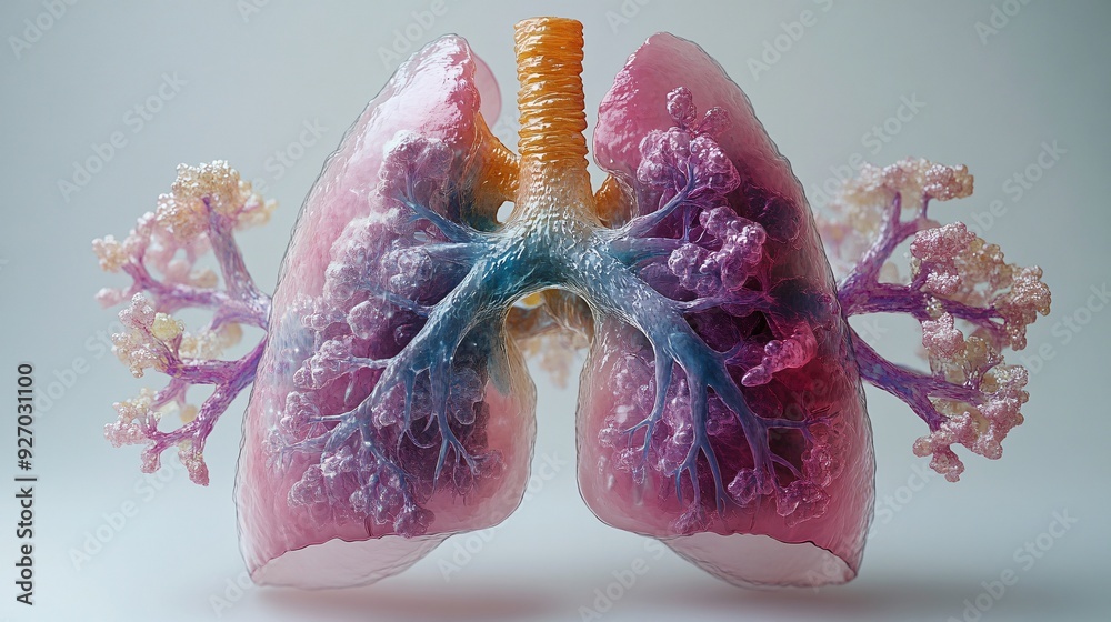 3D Human Lungs with Pneumothorax: A detailed depiction of a lung ...