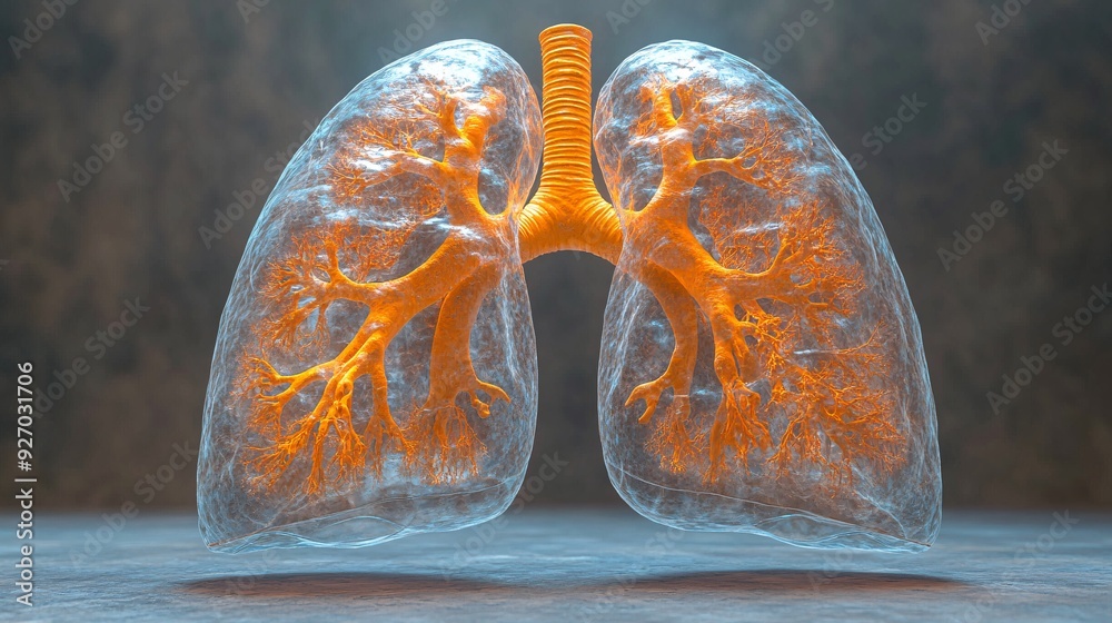 3D Lungs with Respiratory Cycle: A dynamic 3D image illustrating the ...