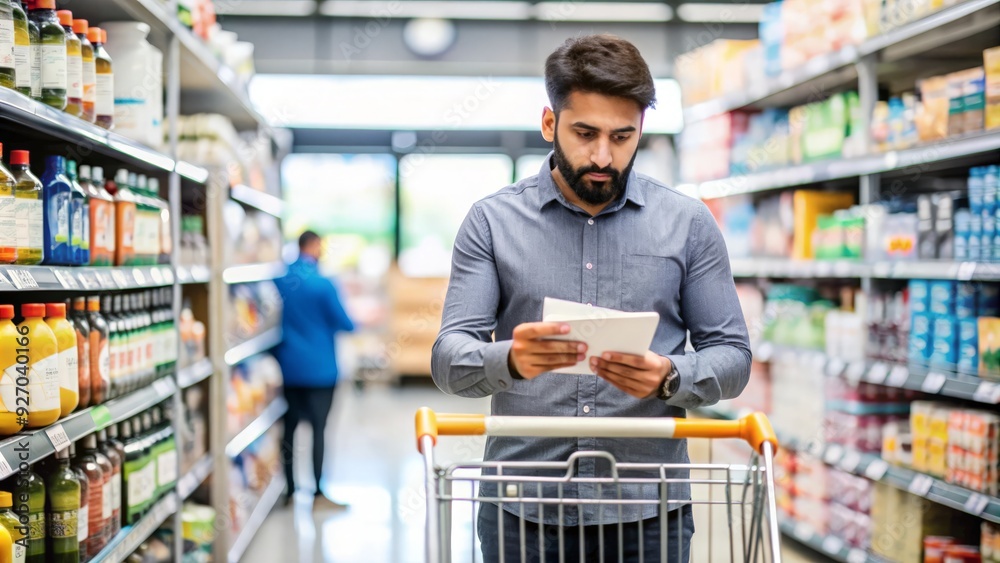 "Indian Man with Grocery Cart" - A portrait of an Indian man pushing a ...