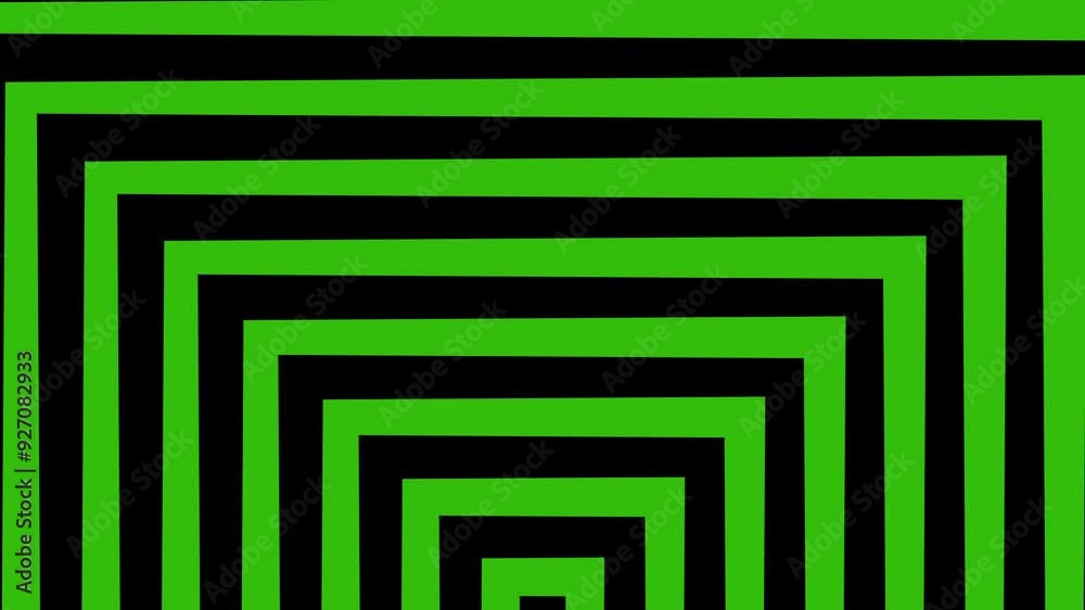 Square Tunnel Zoom background animation. 4K motion animation. Green ...
