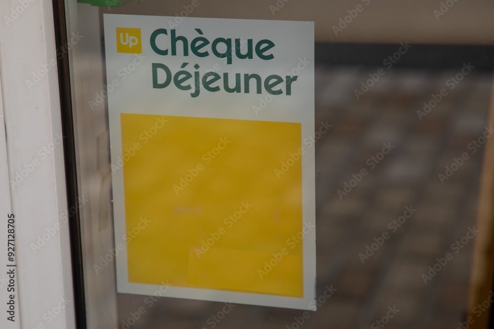 cheque dejeuner logo brand and text sign facade sticker french windows ...