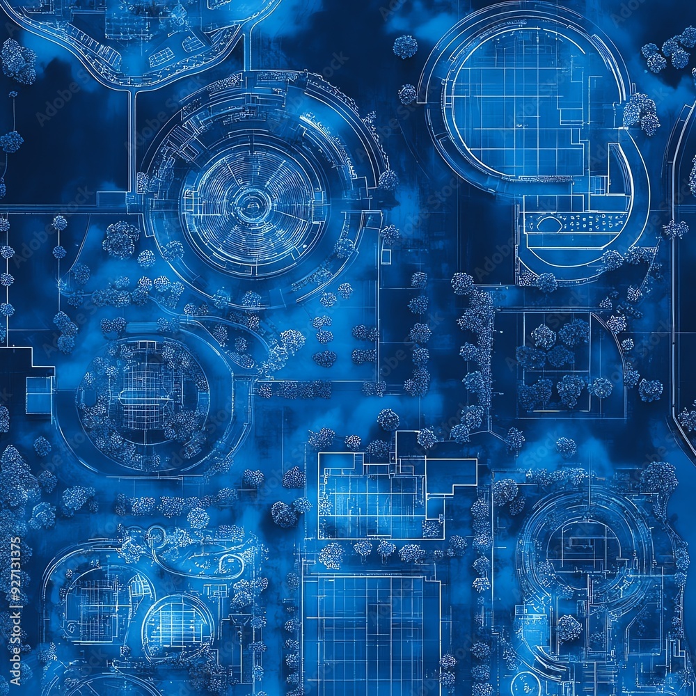Blueprint of a city s stormwater management system, illustrating the ...