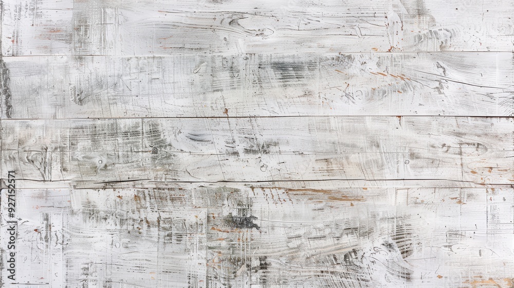 The image showcases a close-up view of several horizontal whitewashed ...