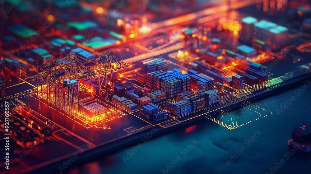 Professional digital map with high resolution that shows logistics ...