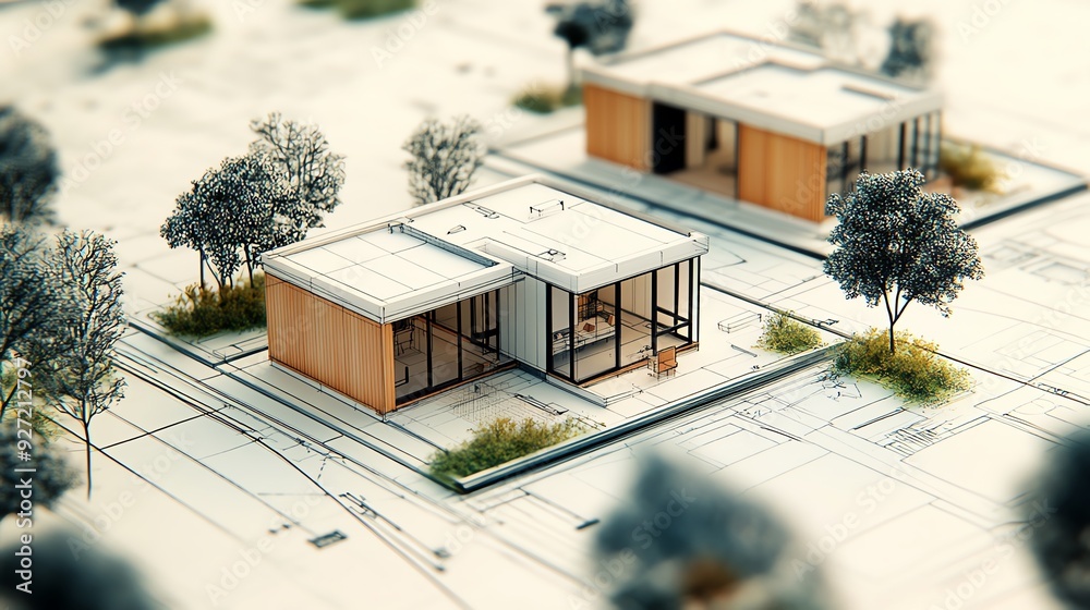 Blueprint of a modular housing project, focusing on the flexible layout ...