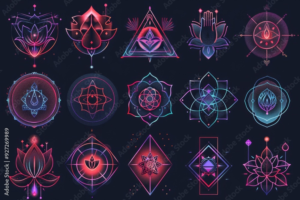 Spiritual Symbols. Alternative Health: Chakras, Esoteric Icons, and ...