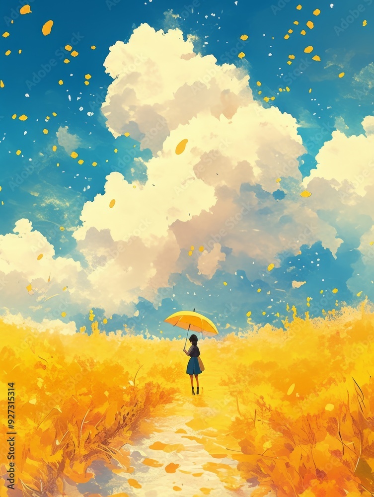 Enchanting Anime Autumn Rain: Ethereal 2025 Equinox Scene with Dreamy ...