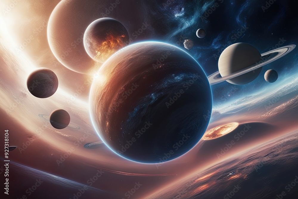 Stunning 3D Cosmic Visualization Featuring Realistic Planets in an ...