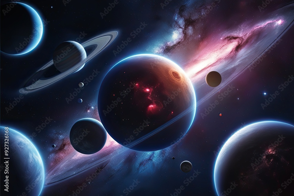 Breathtaking 3D Space Visualization Showcasing Planets and Nebulae in ...
