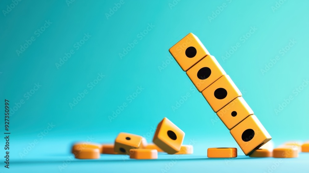 Domino Effect - Cartoon Illustration of Mistake Leading to Chain ...