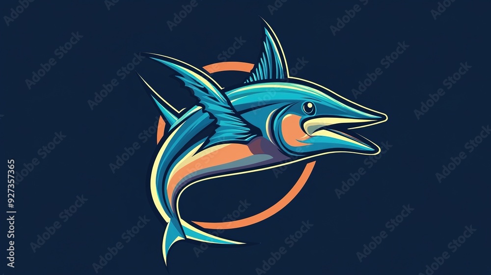 Colorful Marlin Fish Logo Mascot: Vibrant and Dynamic Design Featuring ...