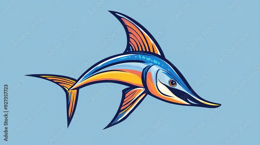 Colorful Marlin Fish Logo Mascot: Vibrant and Dynamic Design Featuring ...