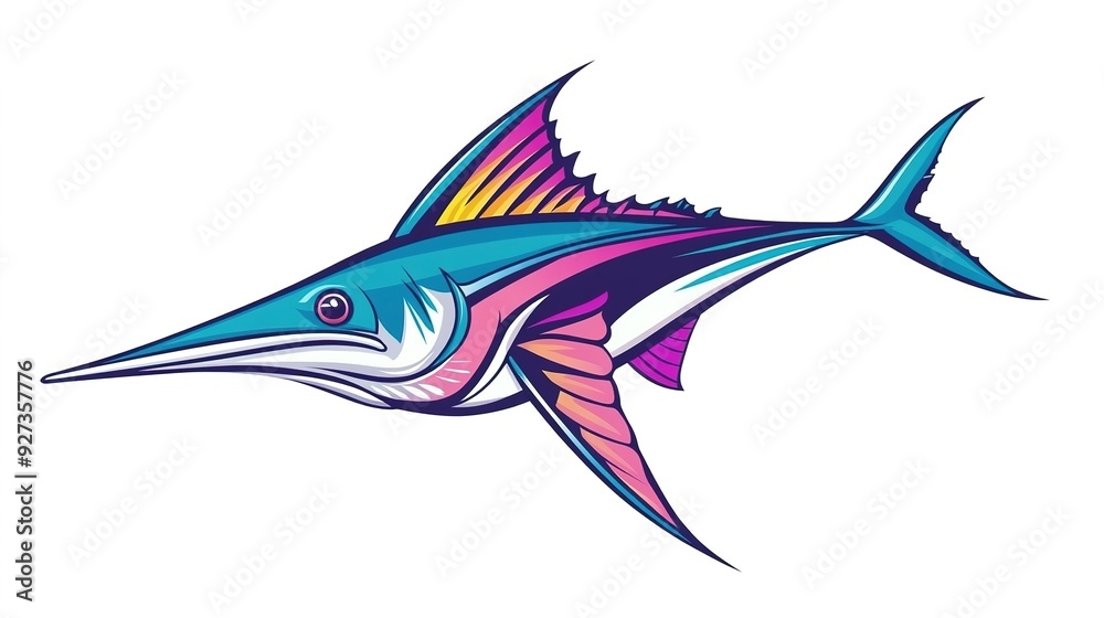 Colorful Marlin Fish Logo Mascot: Vibrant and Dynamic Design Featuring ...