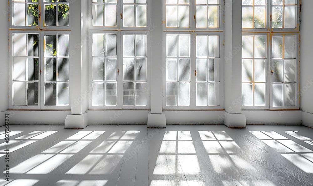 A window light shadow overlay effect on a wall, with a transparent ...