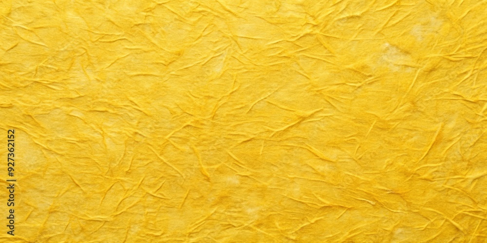 Vibrant yellow rice paper texture with subtle beige creases, featuring ...