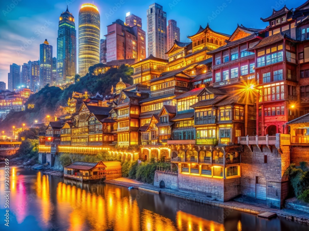 Vibrant Hongyadong complex in Chongqing's Yuzhong District, China ...