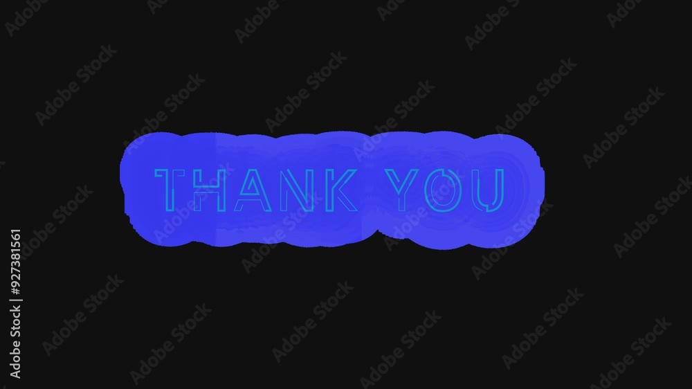 Neon Thank You Sign Animation - Blue Glowing Light - Dark Brick Wall ...