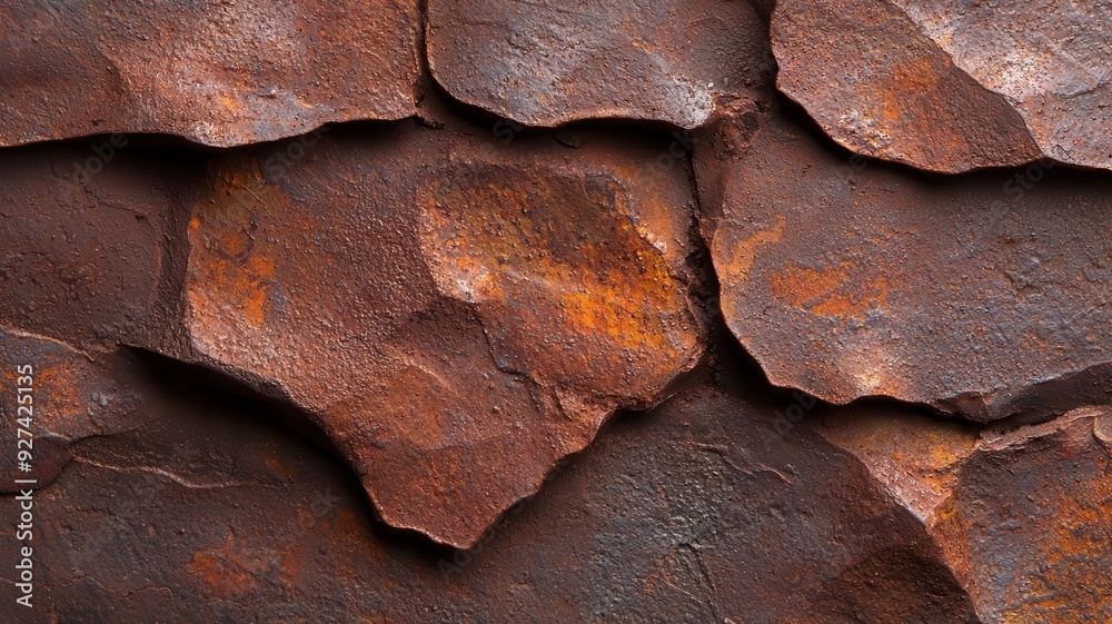 Layer of rust forming on iron, chemical substance, inorganic oxidation ...