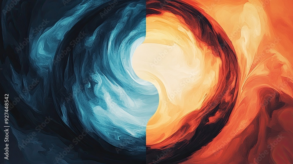 Number theory visualizations flat design side view mystical theme water ...