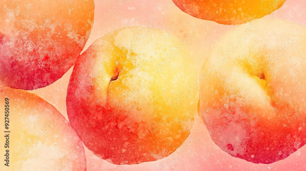 Fuzzy peach fruit texture flat design top view minimal theme water ...
