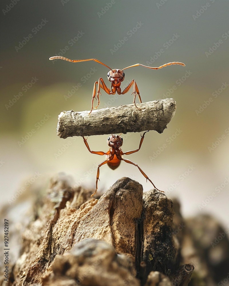 AI generator image of weaver ants (Oecophylla smaragdina), weaver ants ...