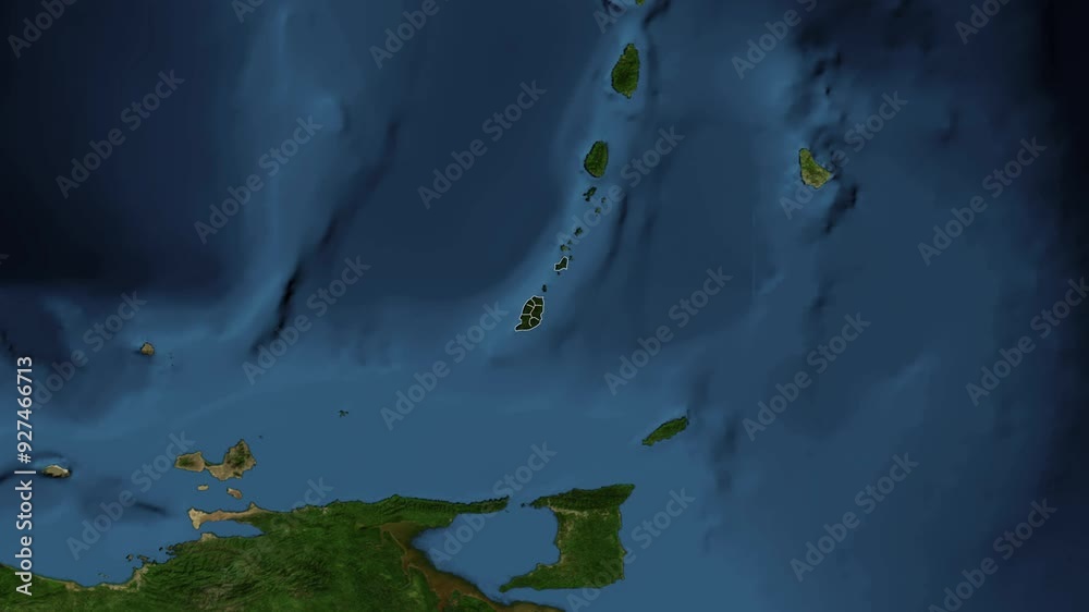 Zoom from Earth to Grenada. (with Provinces) World map province ...