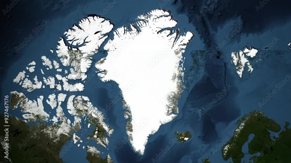 Zoom from Earth to Greenland. (Highlighted) World map province ...