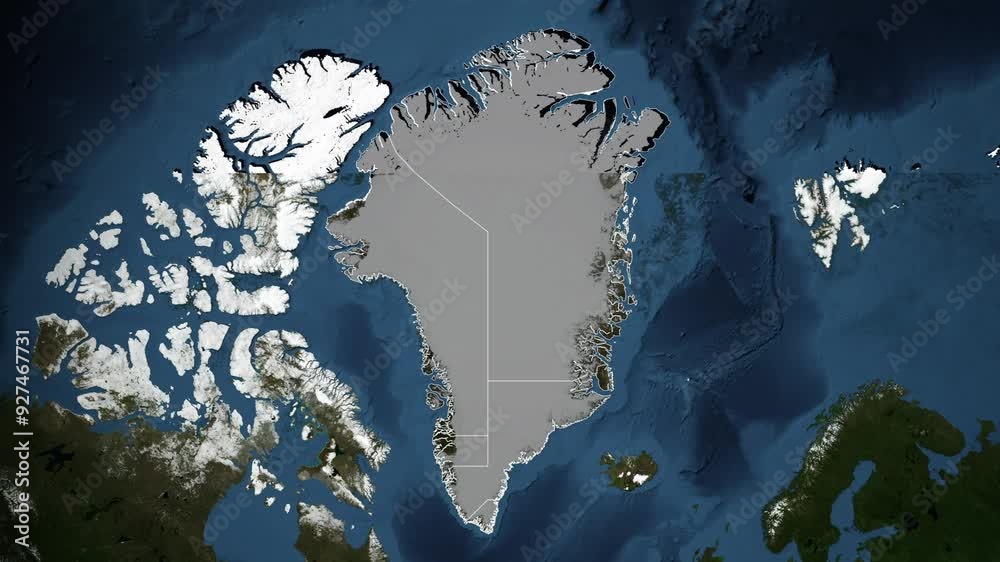 Zoom from Earth to Greenland. (with Provinces) World map province ...