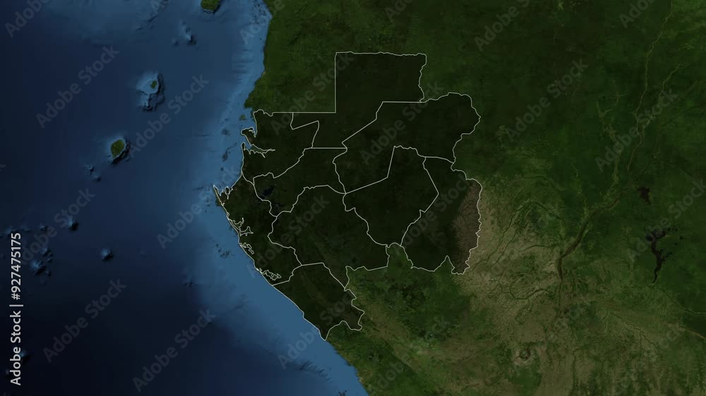 Zoom from Earth to Gabon. (with Provinces) World map province animation ...