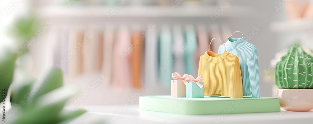 3D render of a retail platform with virtual try-on feature, animated ...