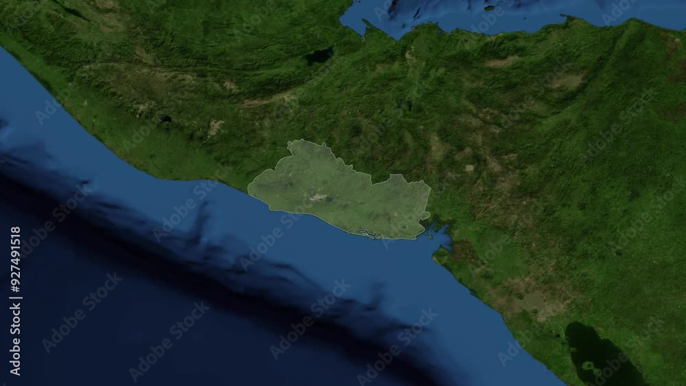Zoom from Earth to El Salvador. (Highlighted) World map province ...