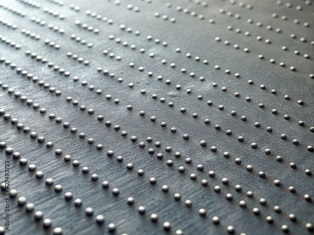 close-up of Braille text on paper, created using slate and stylus tools ...