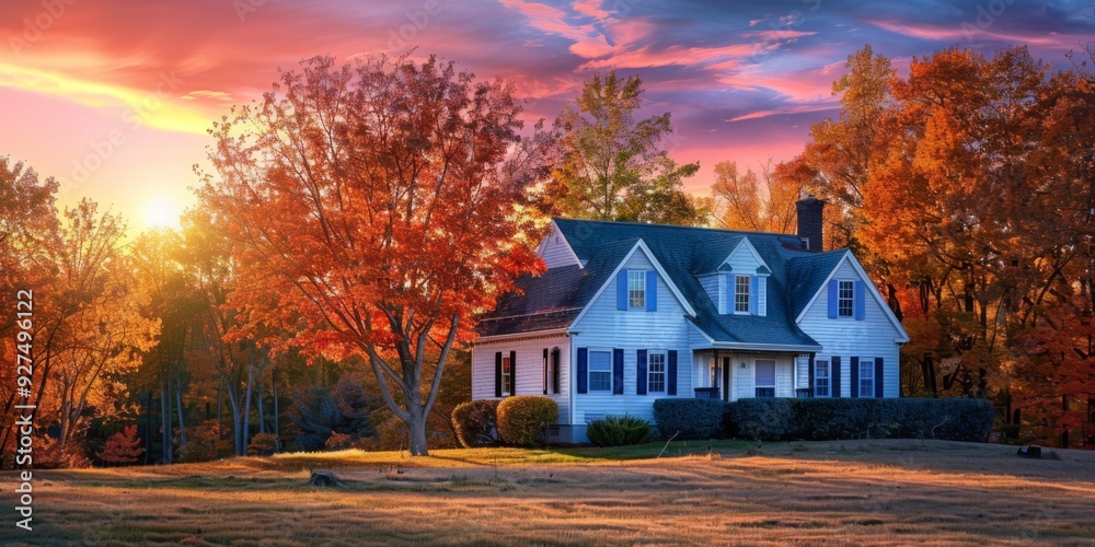 Antebellum exterior house design in daytime golden hour Stock Photo ...