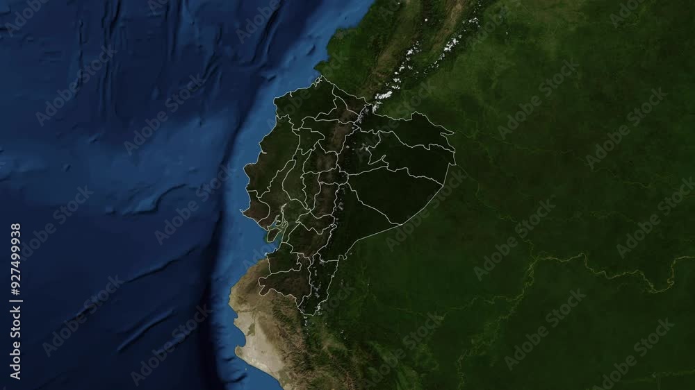 Zoom from Earth to Ecuador. (with Provinces) World map province ...
