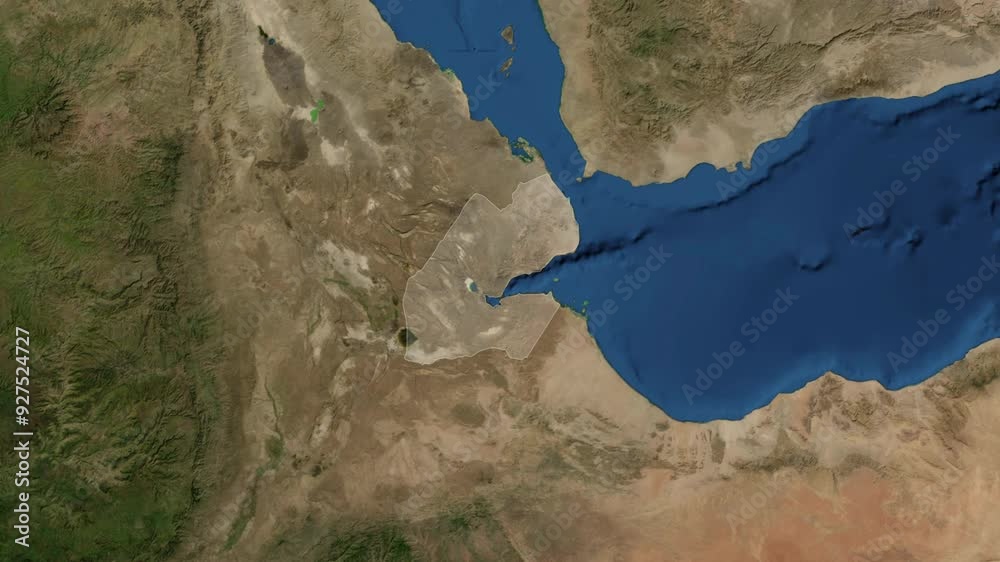 Zoom from Earth to Djibouti. (Highlighted) World map province animation ...