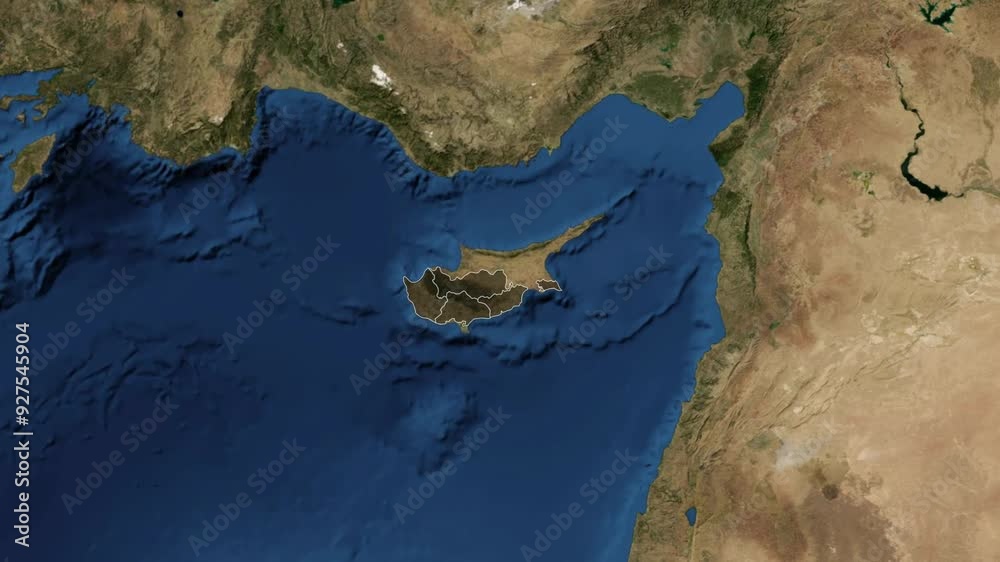 Zoom from Earth to Cyprus. (with Provinces) World map province ...