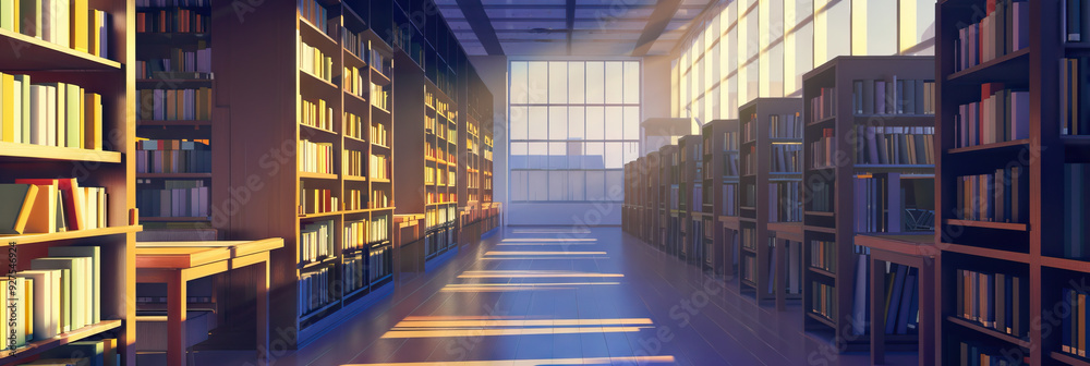 An empty library, the only sound being the soft rustling of pages ...