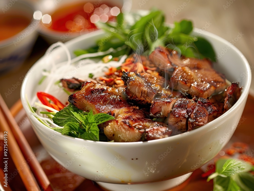 Authentic Vietnamese Bun Cha: Grilled Pork, Herbs, Vermicelli Noodles ...