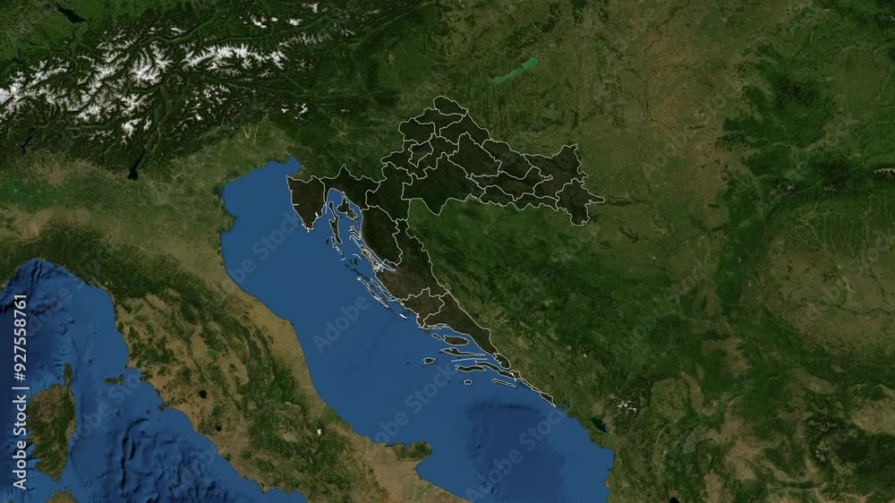 Vidéo Stock Zoom from Earth to Croatia. (with Provinces) World map ...