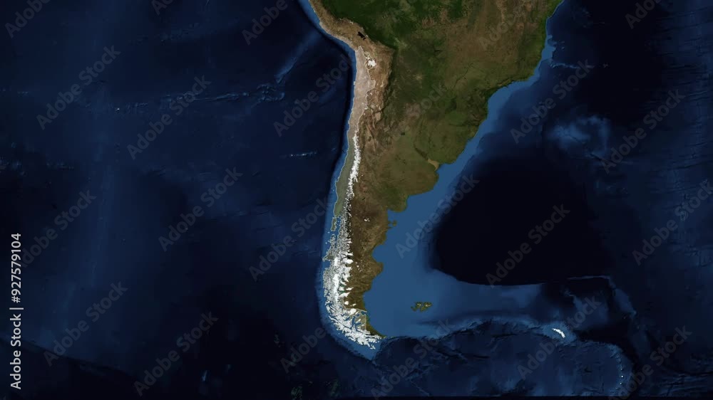 Zoom from Earth to Chile. (Highlighted) World map province animation ...