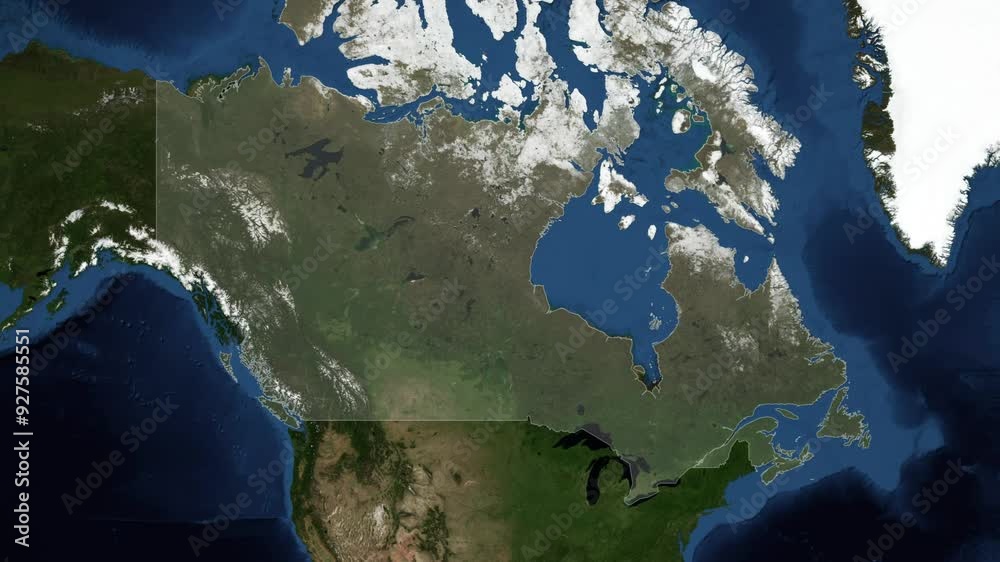 Zoom from Earth to Canada. (Highlighted) World map province animation ...