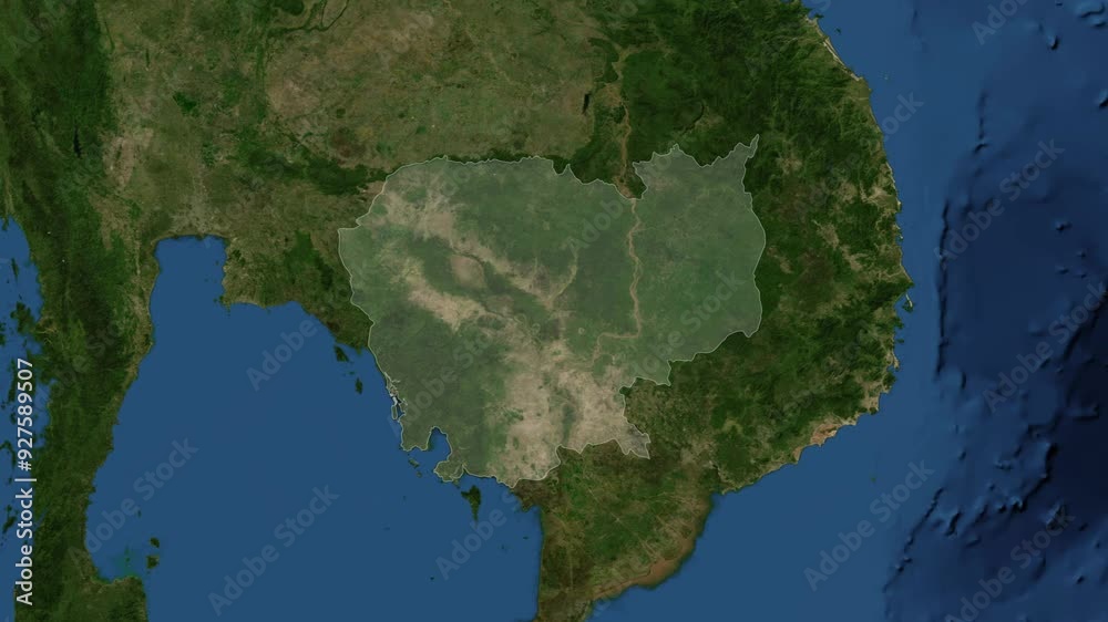 Zoom from Earth to Cambodia. (Highlighted) World map province animation ...